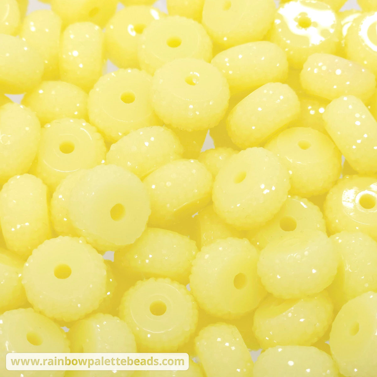 12mm Light Yellow Abacus Acrylic Spacer Beads (20 Beads) - Rainbow ...