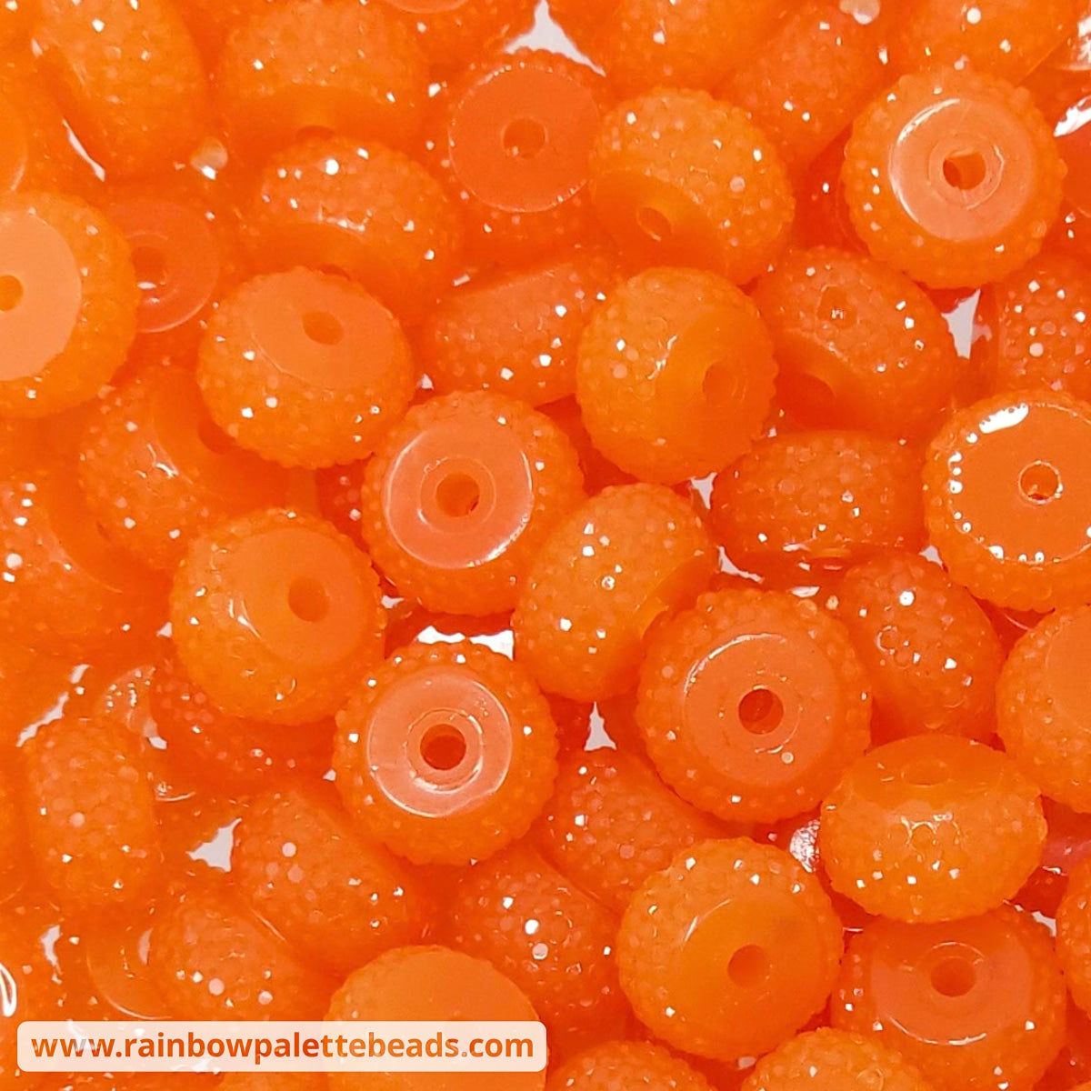 12mm Orange Abacus Acrylic Spacer Beads (20 Beads) - Rainbow Palette ...