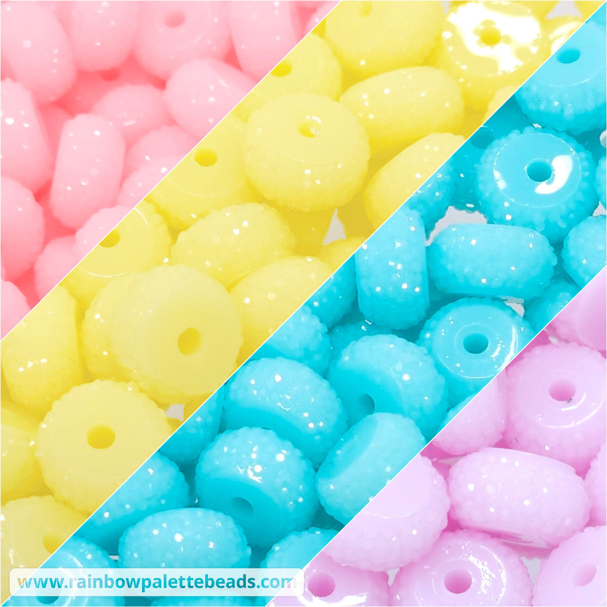 12mm Spring/Easter Pastel Abacus Acrylic Spacer Bead Mix (40 Beads ...