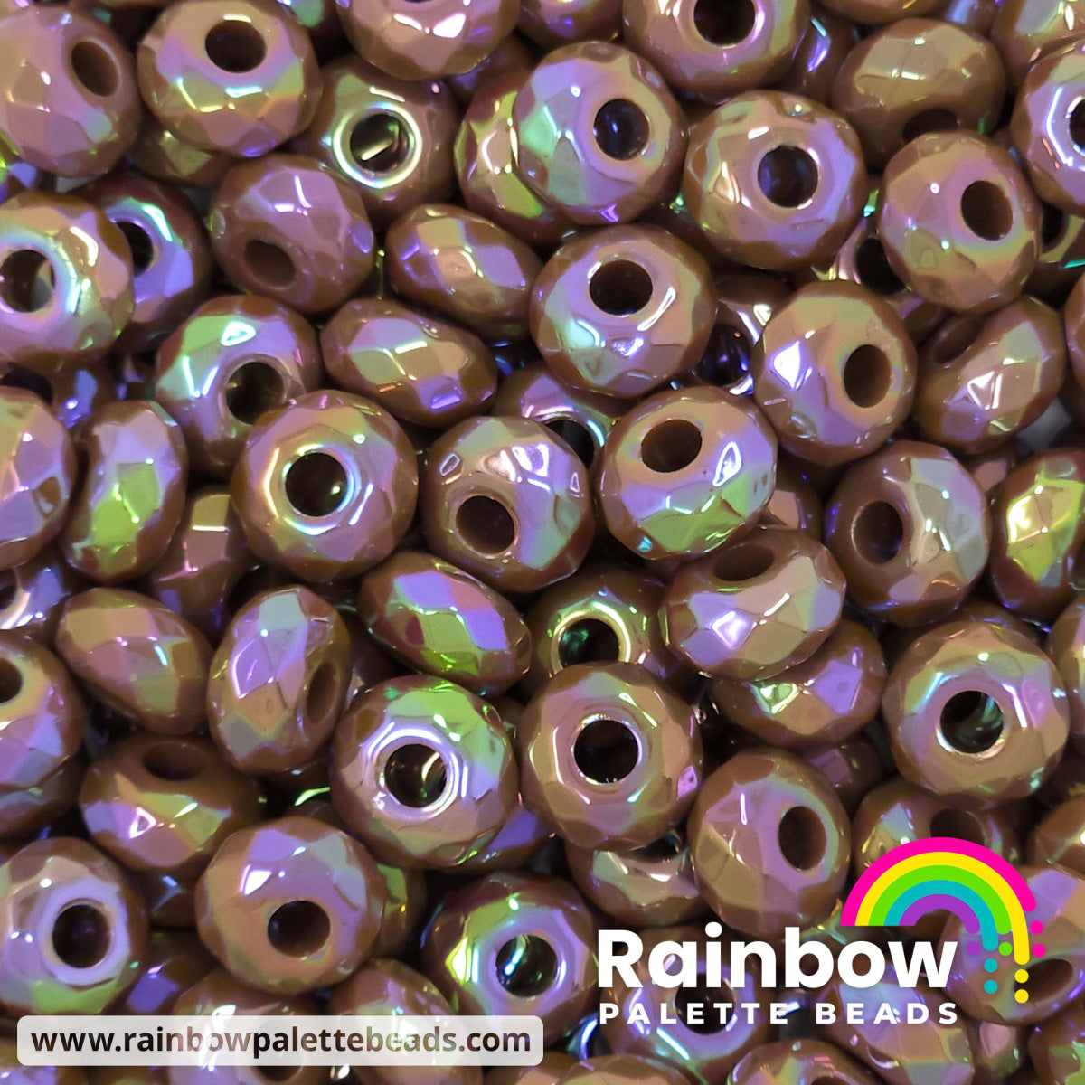 14mm AB Chocolate Brown Faceted Acrylic Abacus Spacer Beads (10 ...