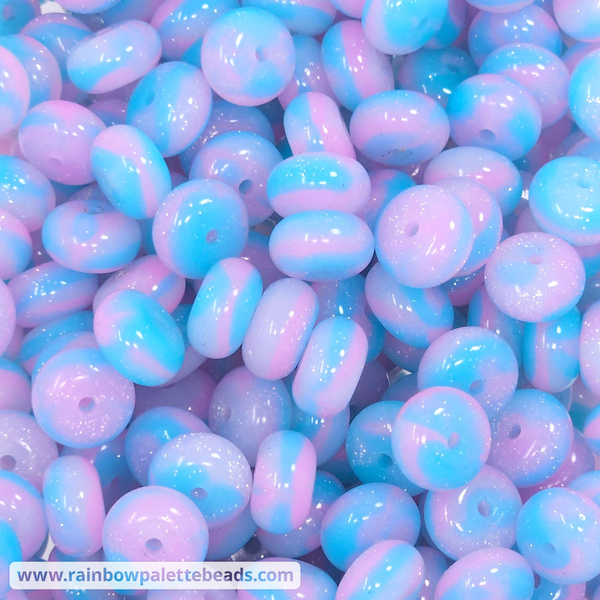 14mm Glossy Dreamtime Swirl Silicone Abacus Beads (5 beads) - Rainbow ...