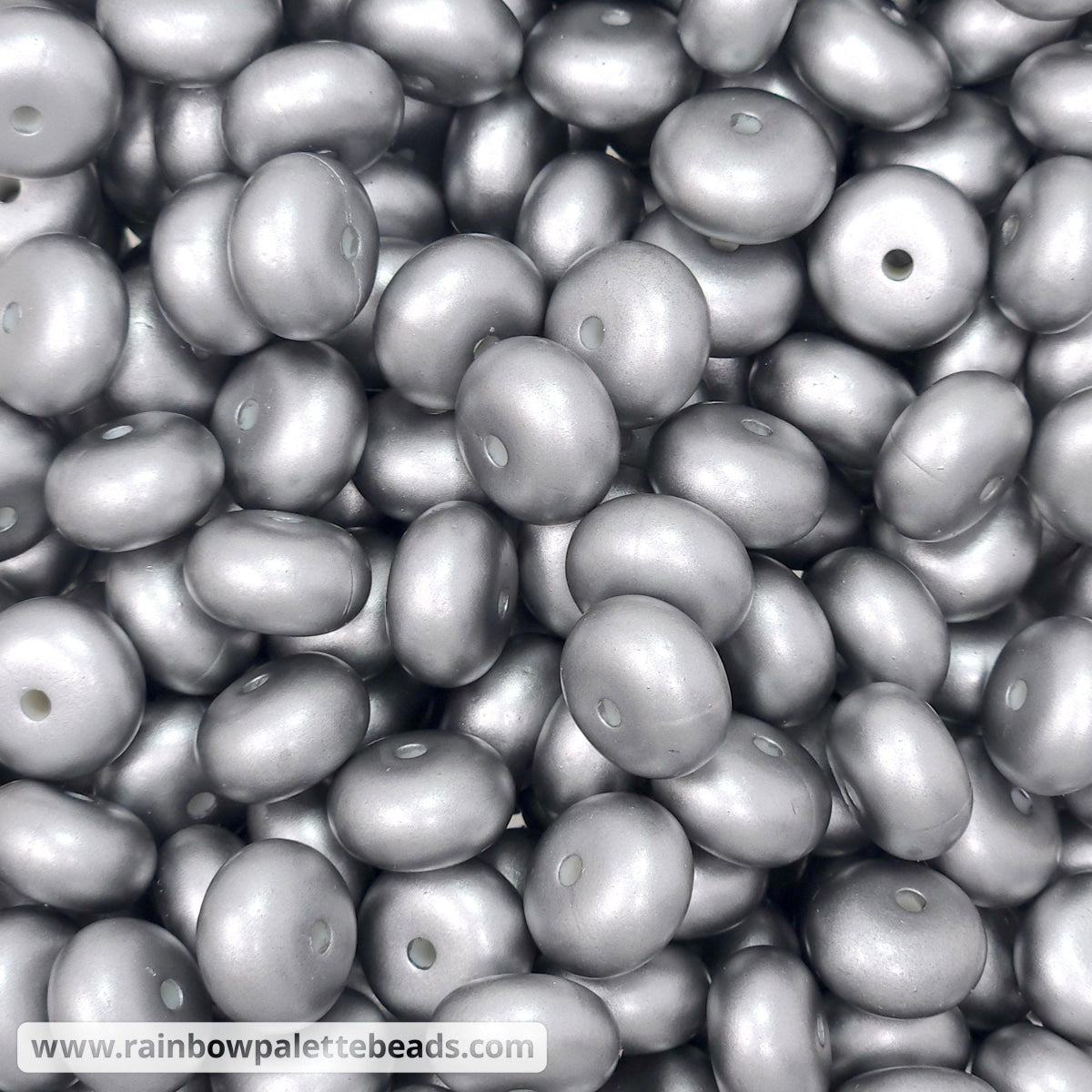 14mm Metallic Chrome Print Abacus Silicone Beads (5 Beads) - Rainbow ...
