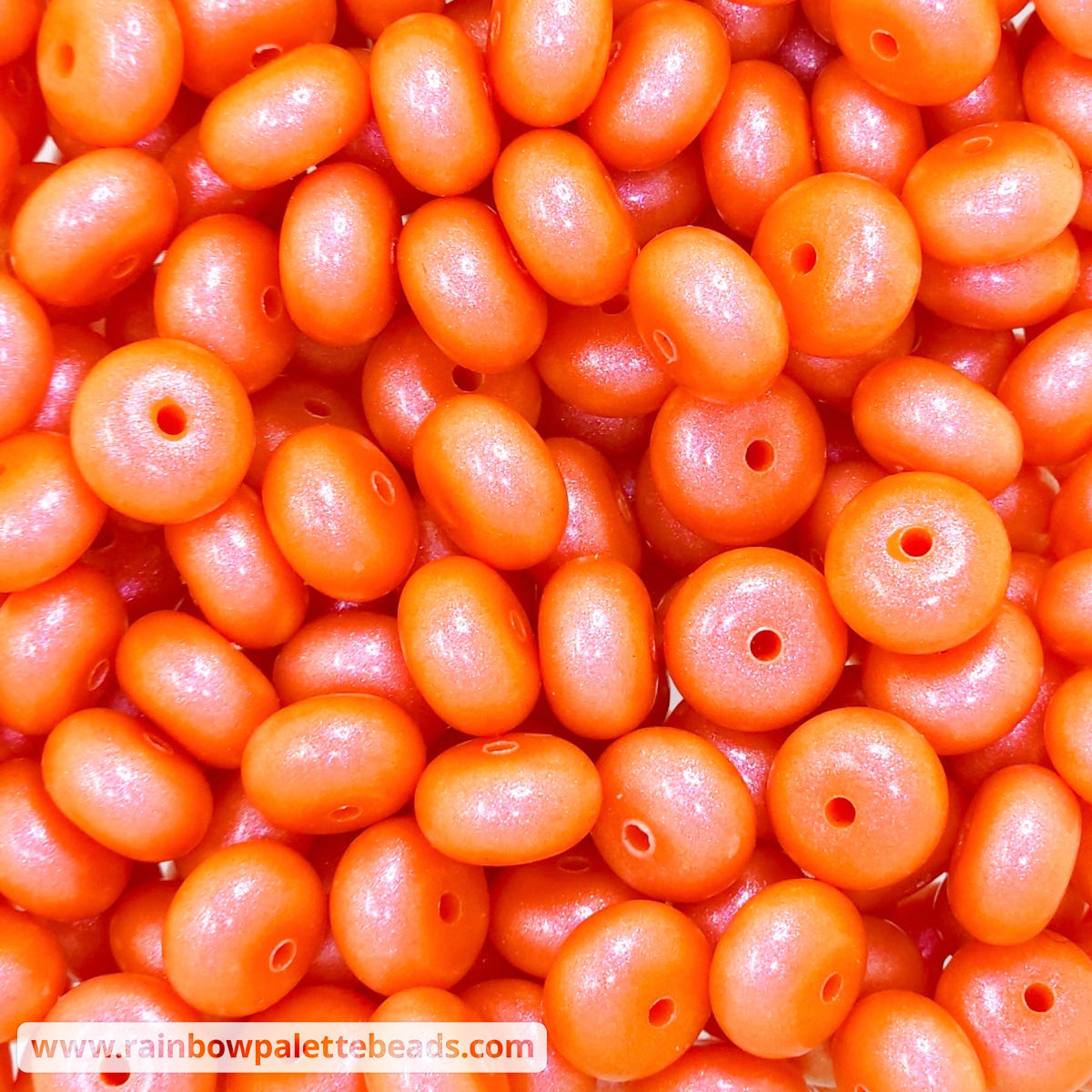 14mm Premium Orange Opal Abacus Silicone Beads (5 Beads) - Rainbow ...