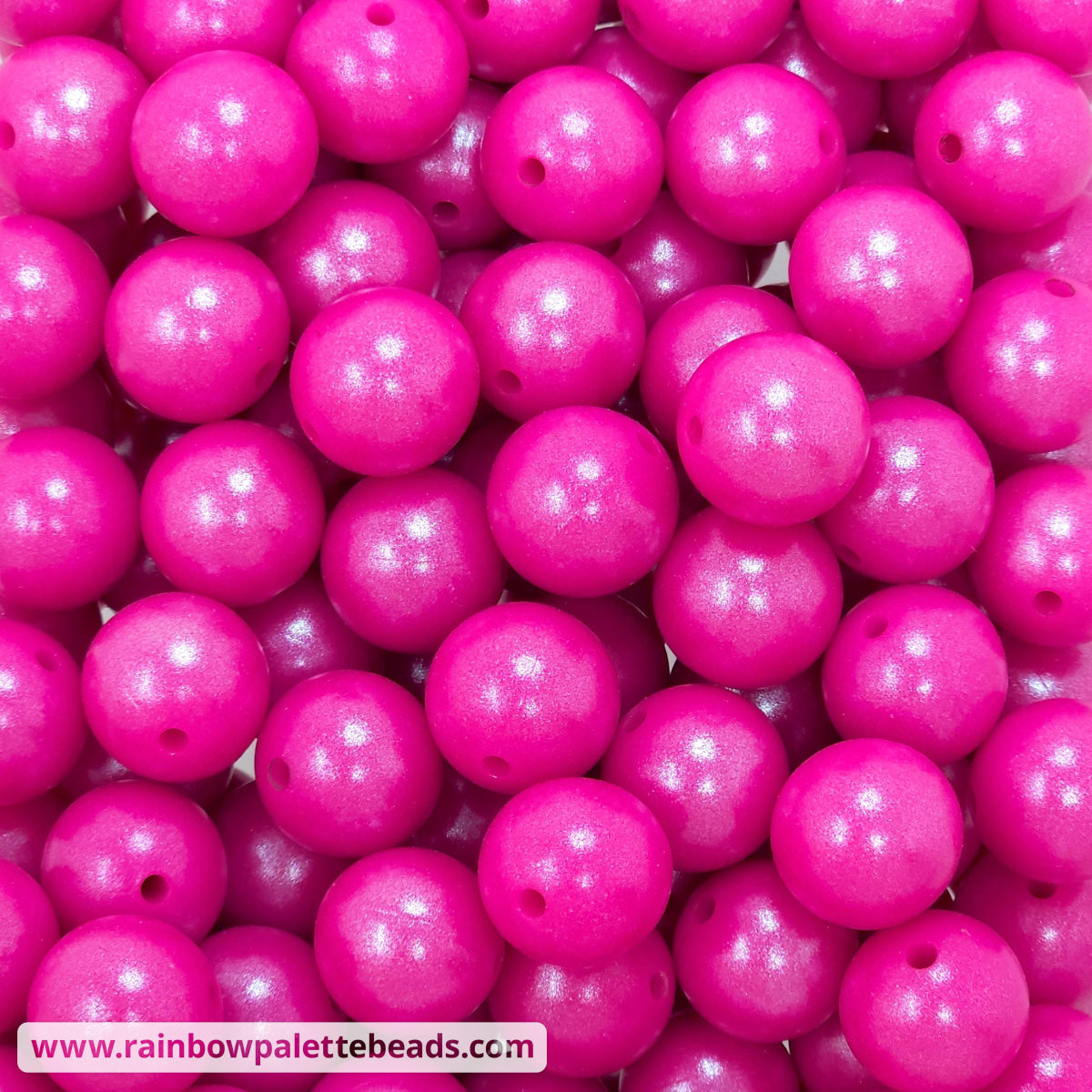 15mm Lighter Magenta Shimmer Pearl Silicone Bead - Rainbow Palette ...