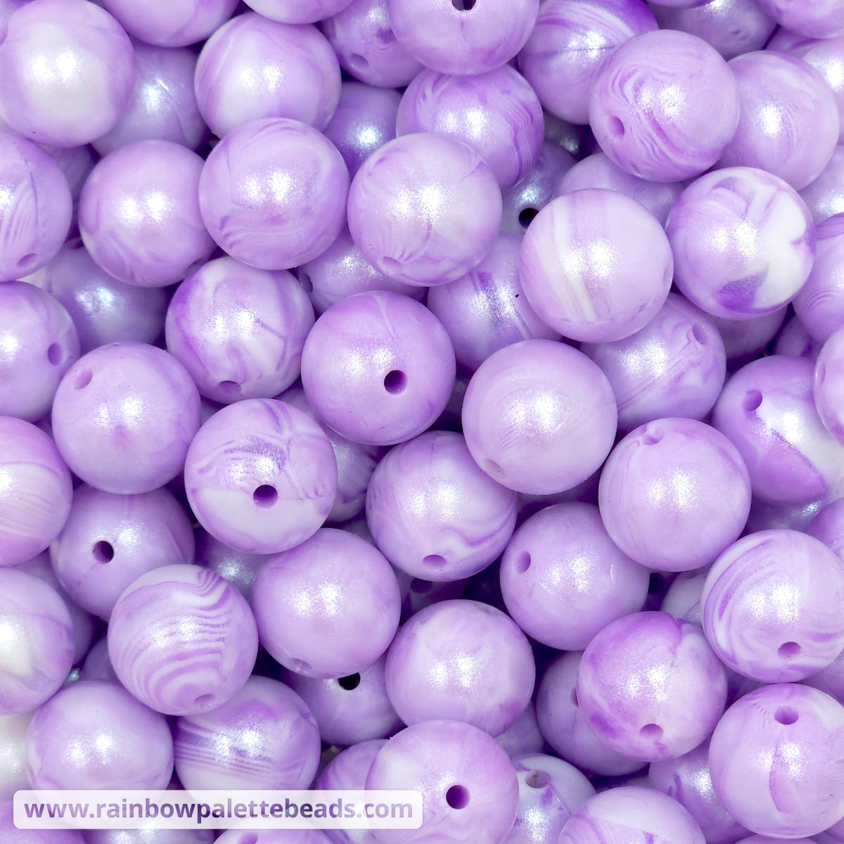15mm Marbled Purple Shimmer Pearl Silicone Bead – Rainbow Palette Beads