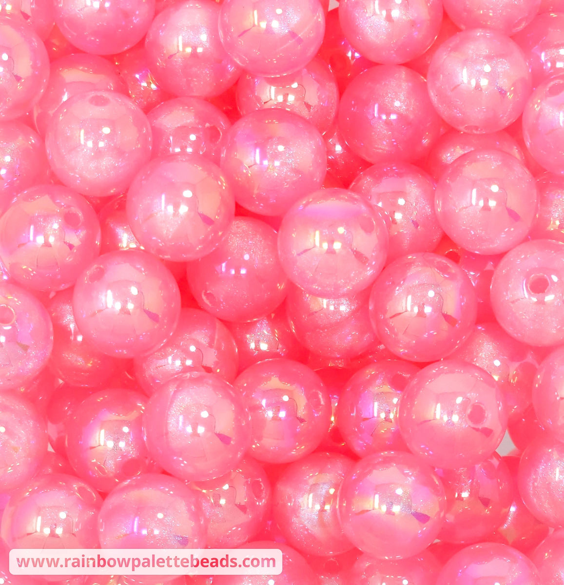 16mm AB Bubblegum Pink Aurora Glitter Shimmer Acrylic Beads – Rainbow ...