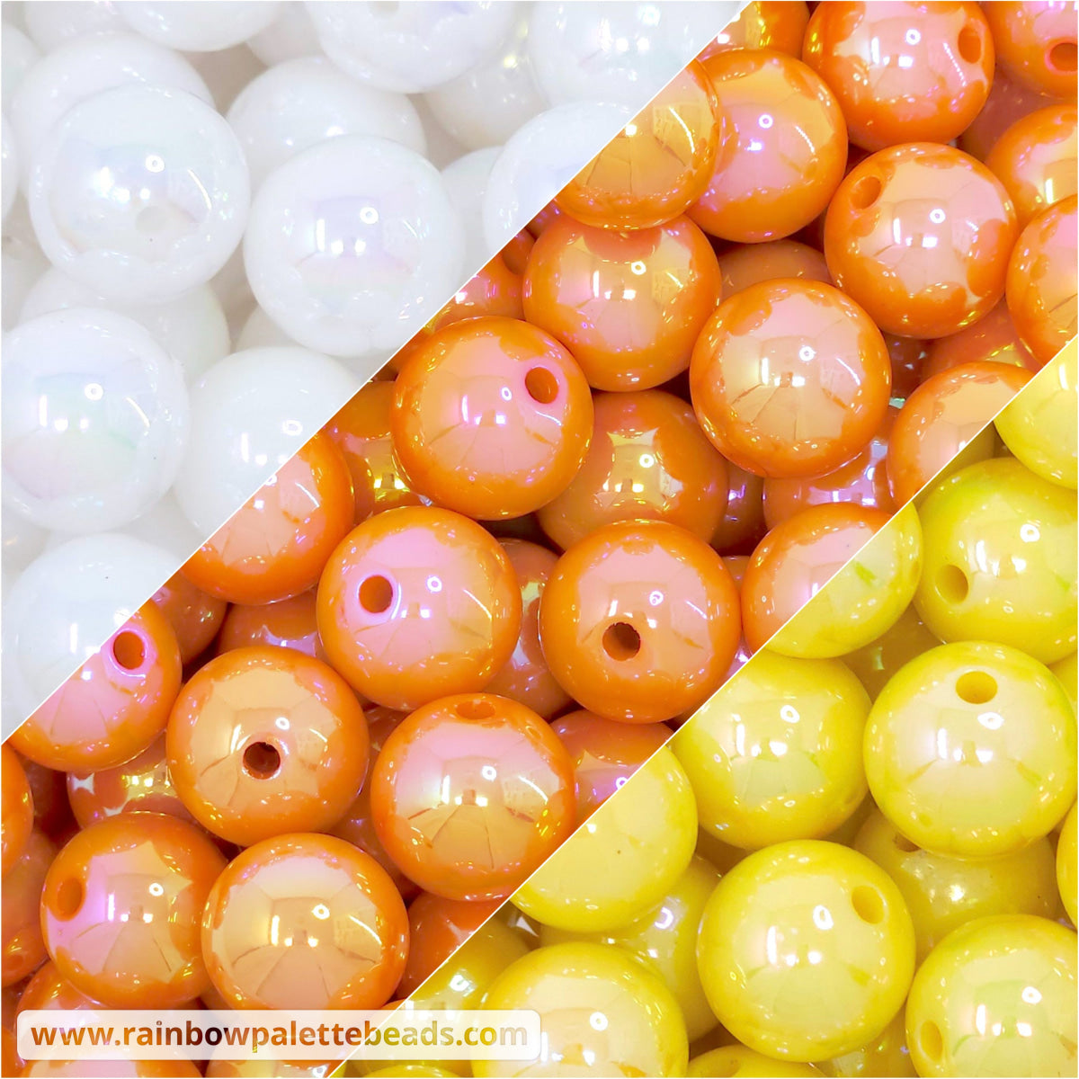 16mm AB Candy Corn Solid Acrylic Bead Mix (15 beads) - Rainbow ...