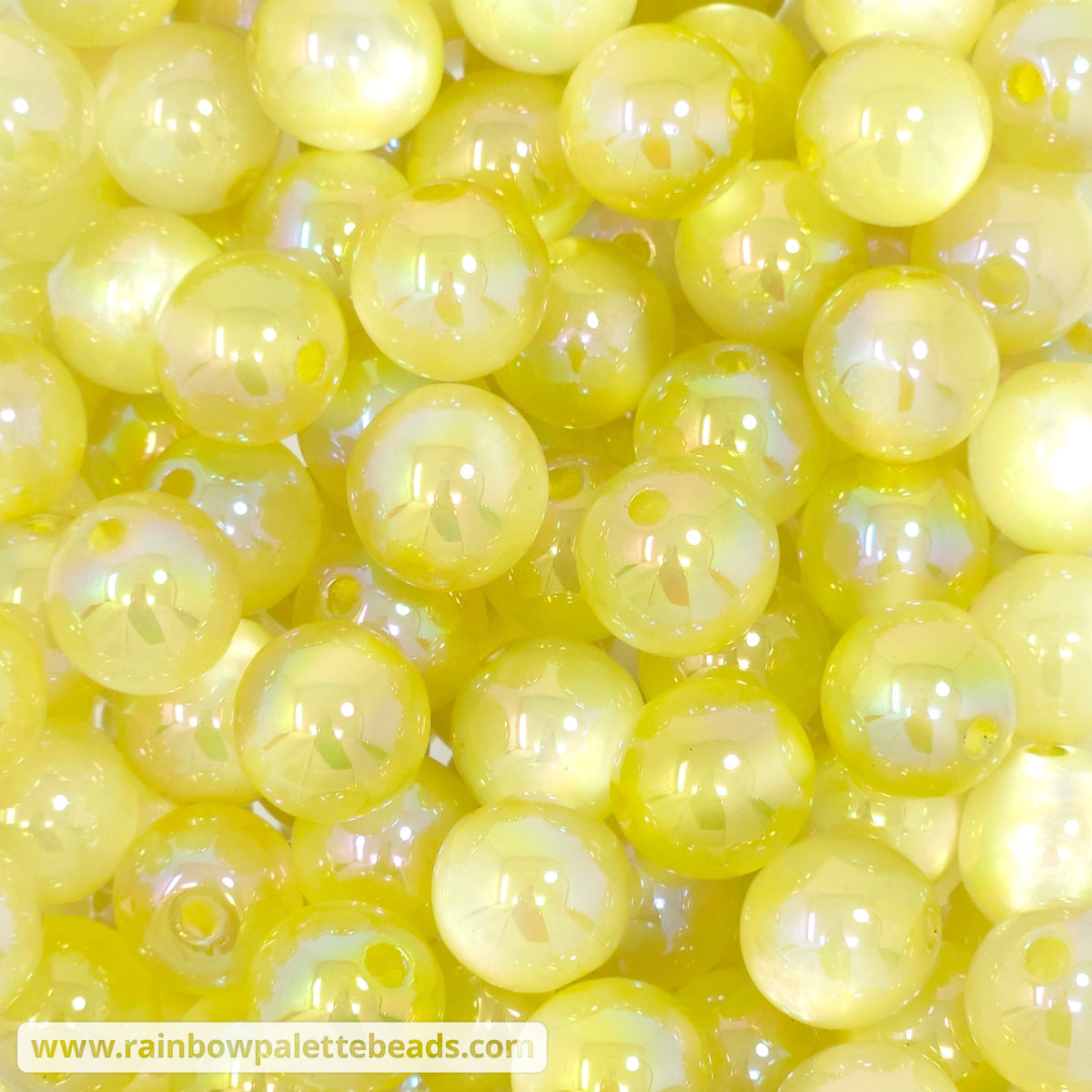 16mm AB Yellow Magic Cat Eye Acrylic Beads - Rainbow Palette Beads