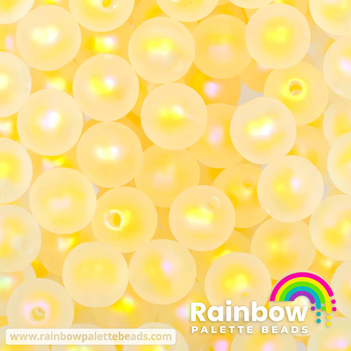 16mm Frosted Yellow UV Bead-in-Bead Acrylic Beads - Rainbow Palette ...
