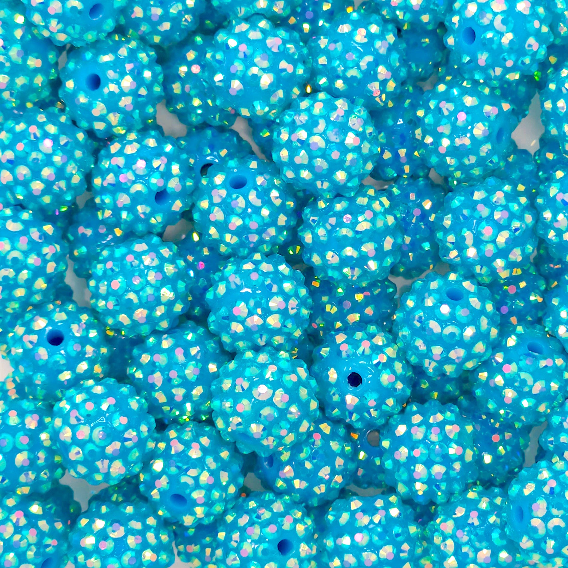 16mm AB Cyan Jelly Acrylic Rhinestone Beads – Rainbow Palette Beads