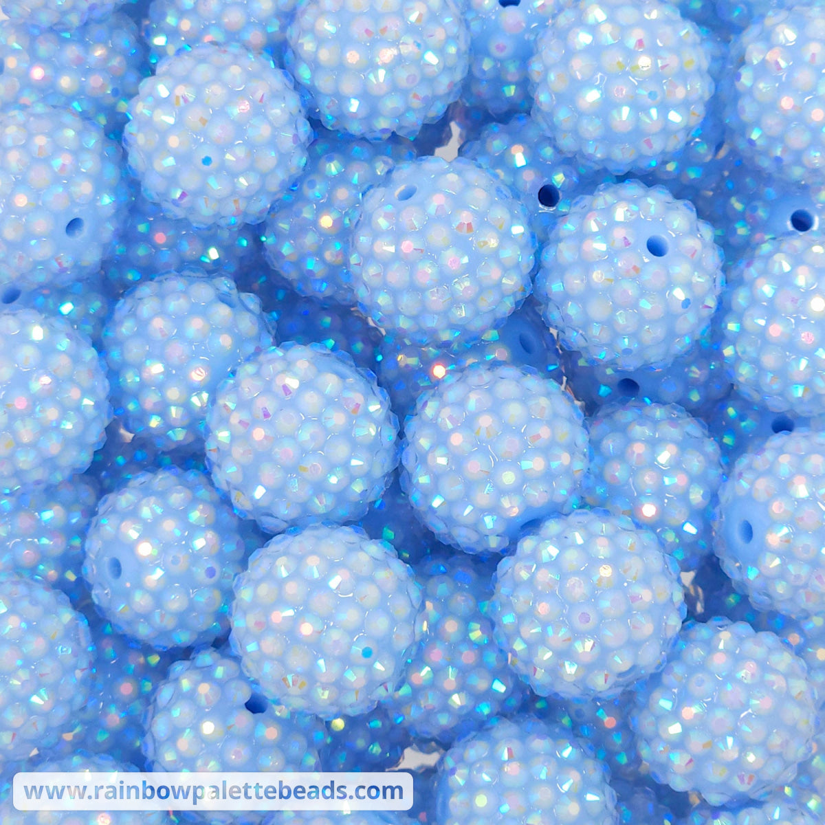 20mm AB Baby Blue Acrylic Rhinestone Beads – Rainbow Palette Beads