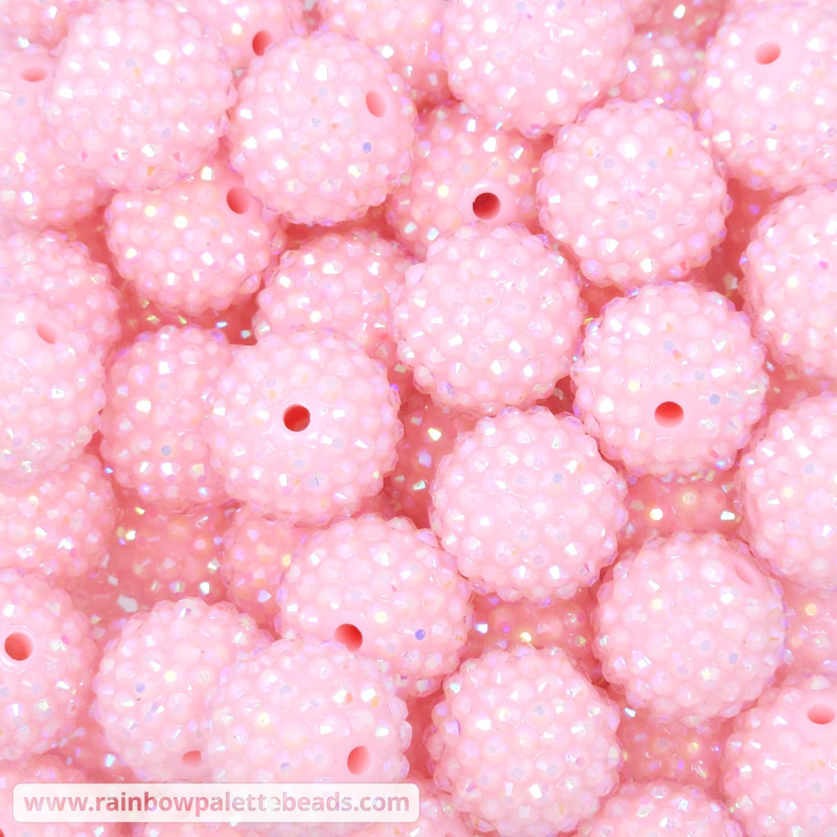 20mm AB Baby Pink Acrylic Rhinestone Beads – Rainbow Palette Beads