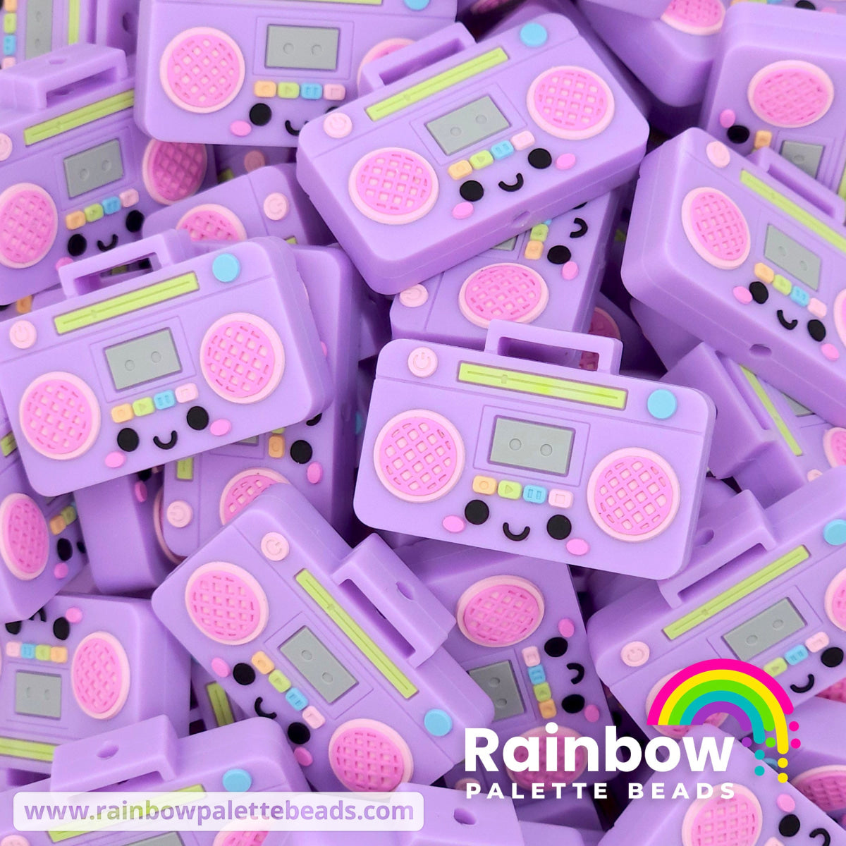 3D Cute Boom Box Radio Exclusive Silicone Focal Beads – Rainbow Palette ...