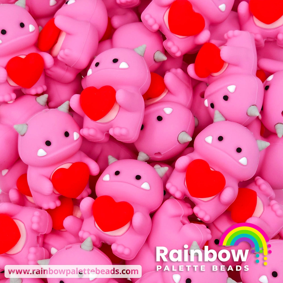 3D Love Monster Exclusive Silicone Focal Beads - Rainbow Palette Beads