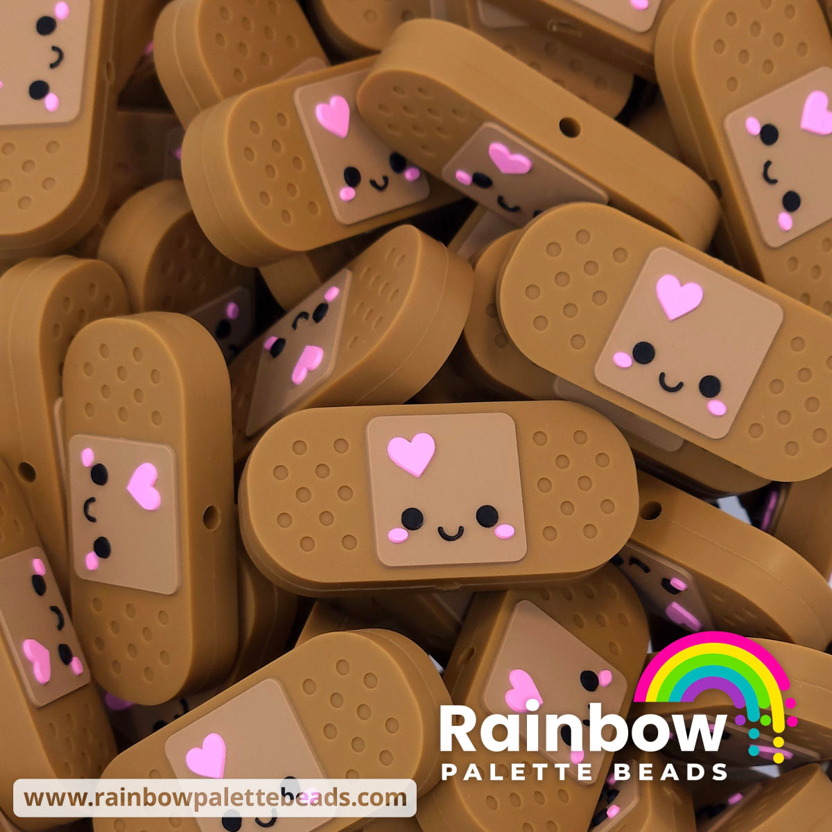 Cute Bandage (Bandaid) Exclusive Silicone Focal Bead - Rainbow ...