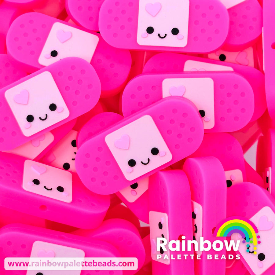 Cute Bandage (Bandaid) Exclusive Silicone Focal Bead - Rainbow ...