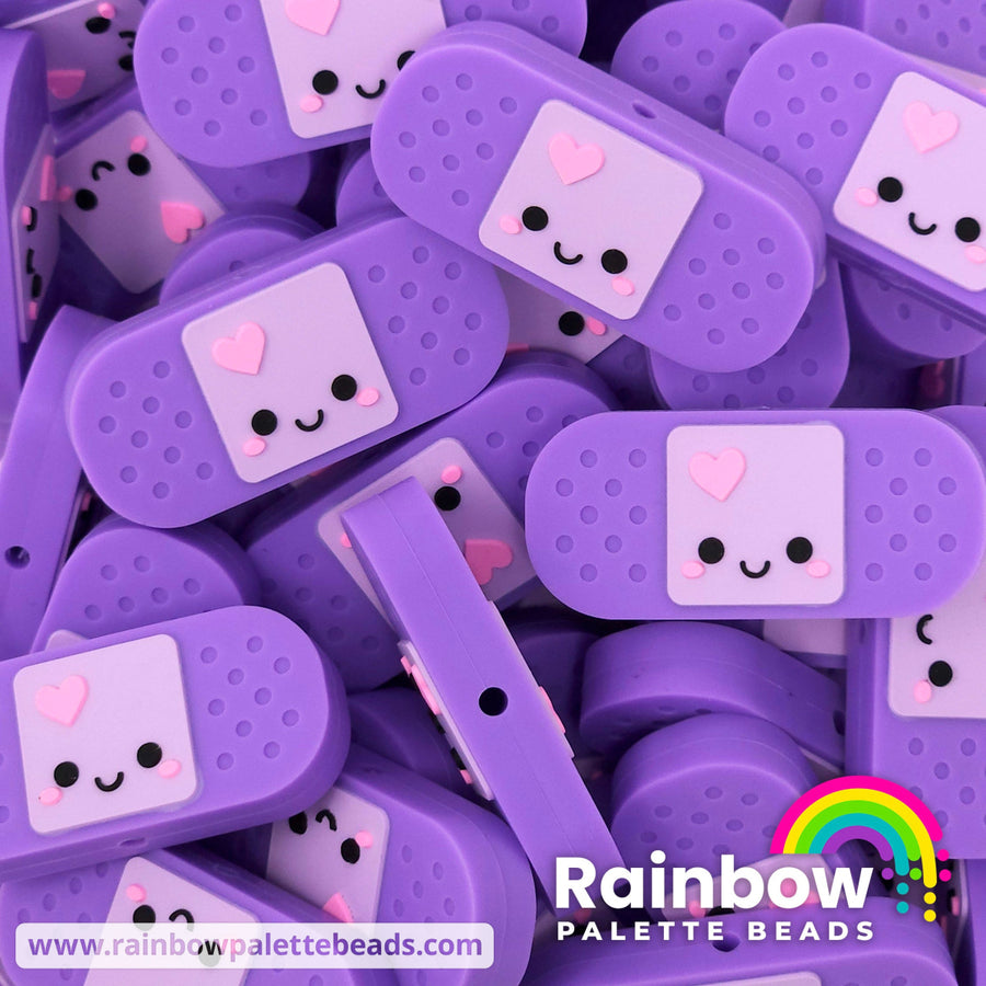 Cute Bandage (Bandaid) Exclusive Silicone Focal Bead - Rainbow ...
