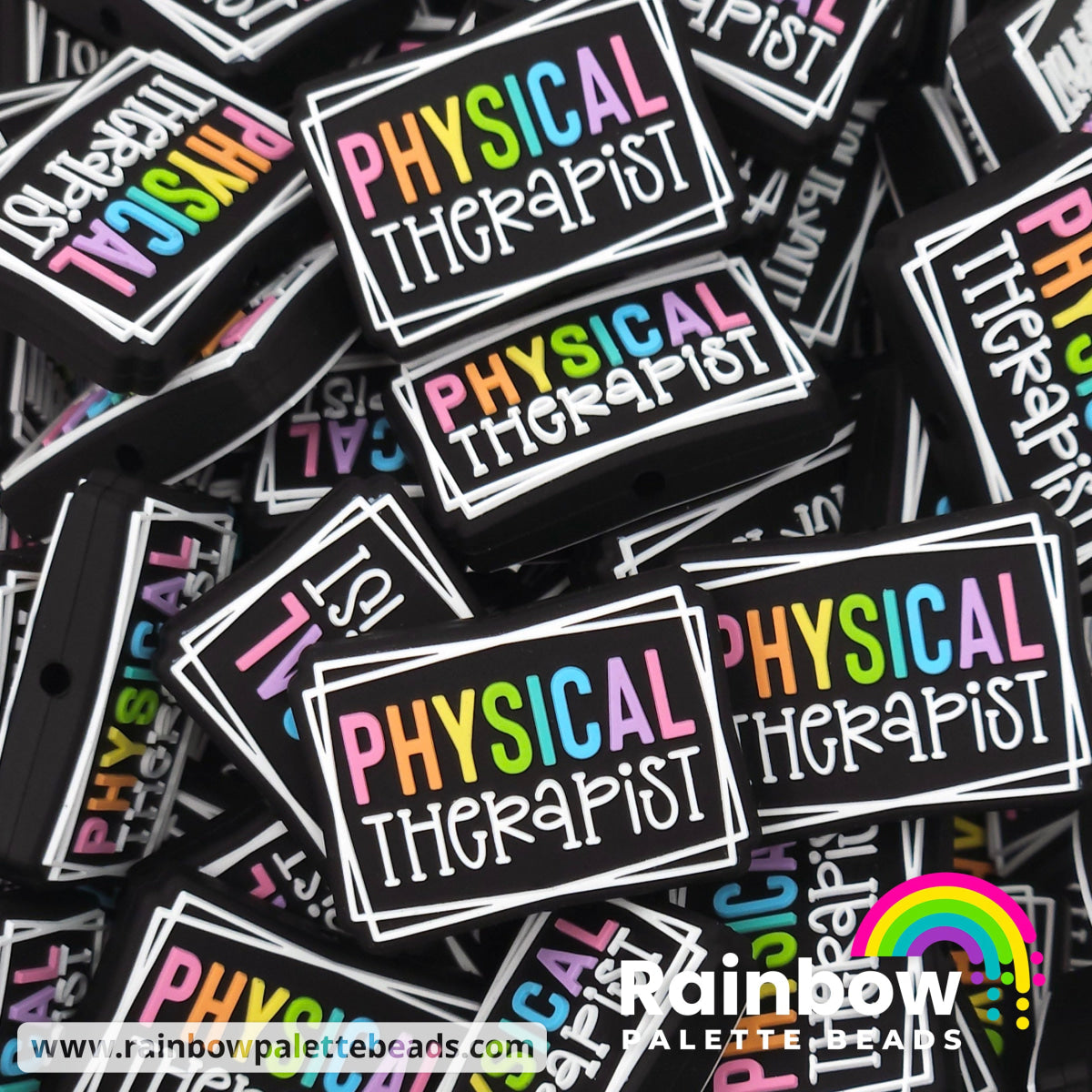 Physical Therapist Exclusive Silicone Focal Beads – Rainbow Palette Beads