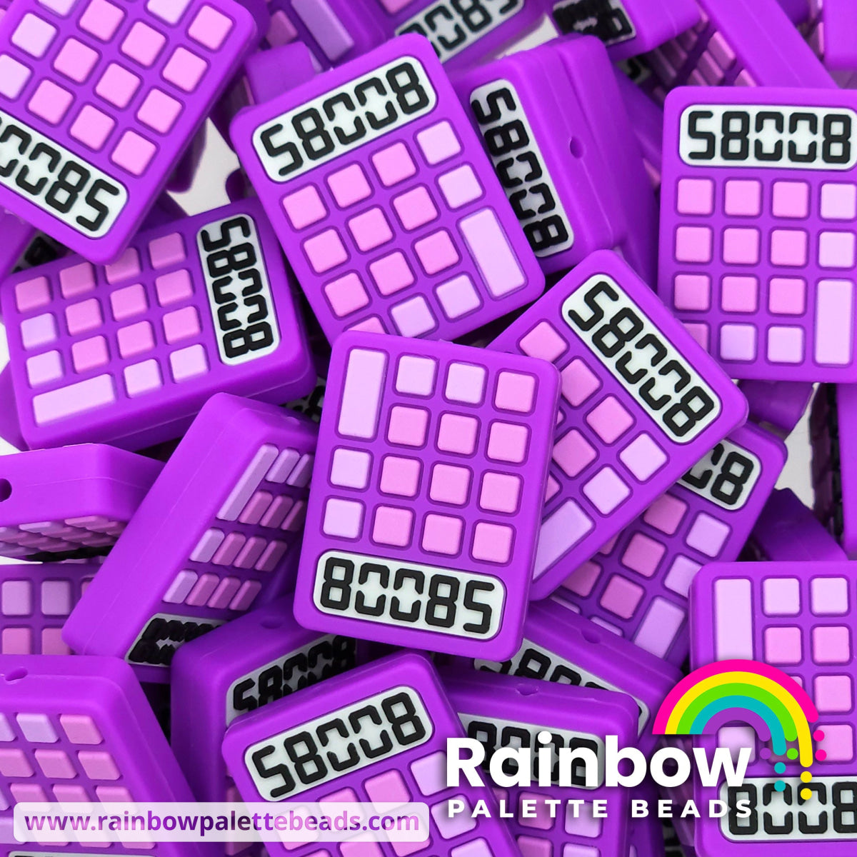 Purple '58008' Calculator Exclusive Silicone Focal Bead – Rainbow ...